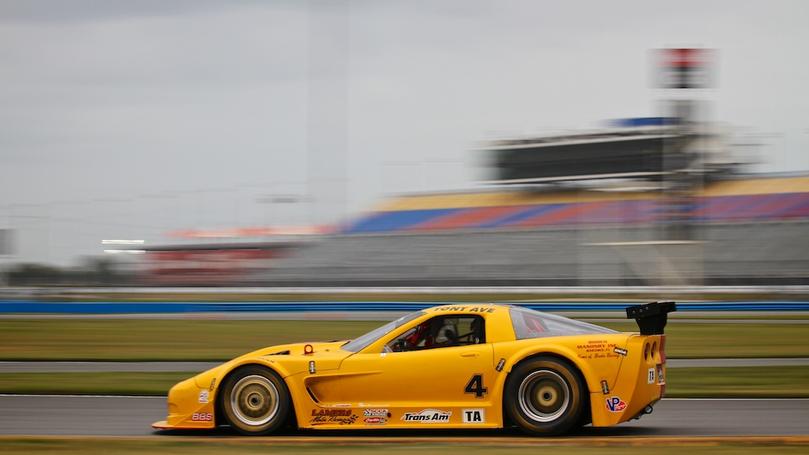 Tony Ave leads practice at Daytona International Speedway